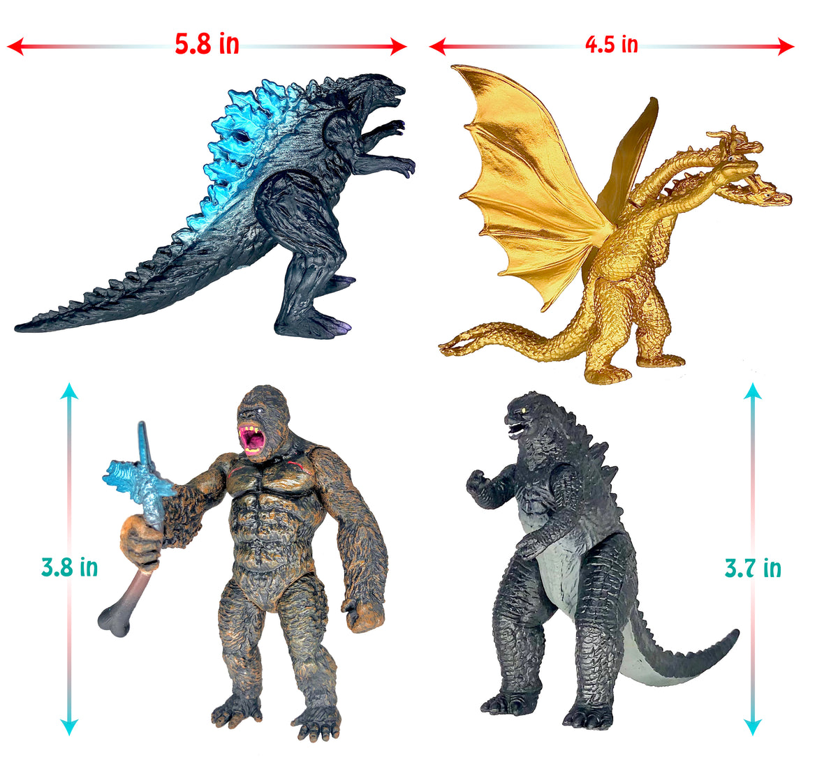 2021 8pcs King Kong vs Godzilla Toys Movable Joint Action Figures King – TwCare