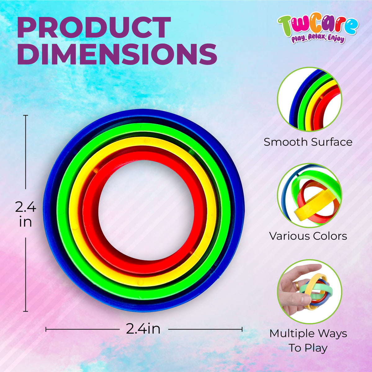 8 Pack All Directions Hand Fidget Spinners for Kids Adults Boys Girls ...