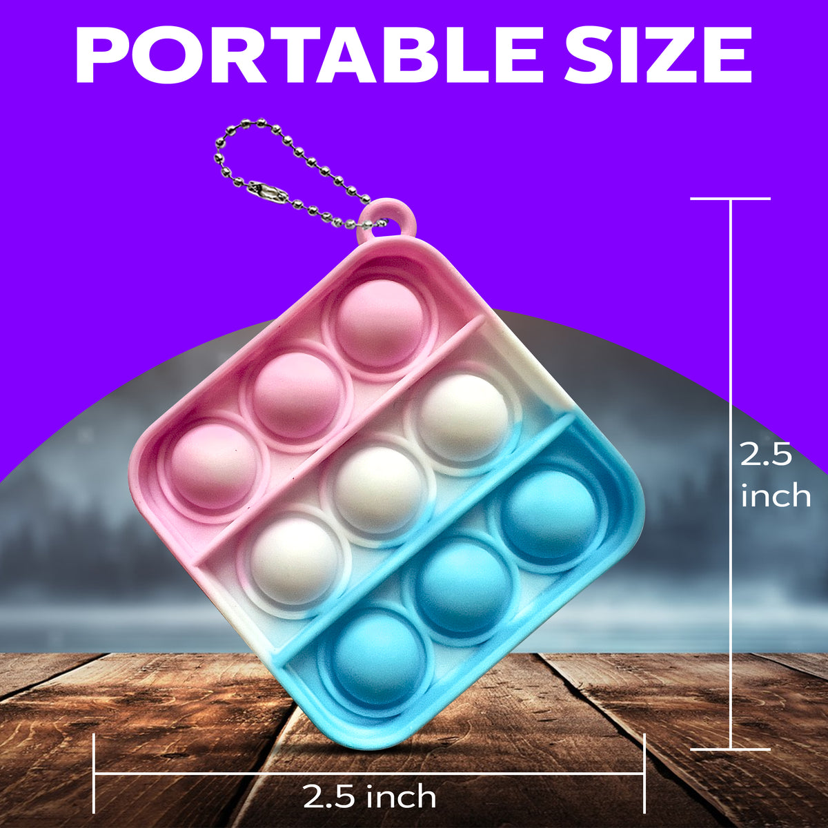 8 Pcs Push Pop Bubble Fidget Keychain Pack, Fun Treat, Simple Anti-Anx ...